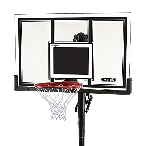 Lifetime 71524 XL Height Adjustable Portable Basketball System, 54 Inch Shatterproof Backboard