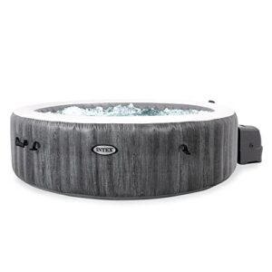 intex 28441ep purespa plus 85 inch diameter 6 person portable inflatable hot tub spa with 170 bubble jets and built in heater pump, greywood