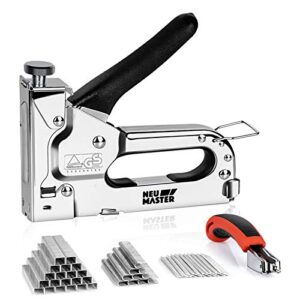 staple gun neu master, 3 in 1 heavy duty staple gun with stapler remover and 2000pcs staples, manual staple gun for upholstery, fixing material, decoration, carpentry, furniture