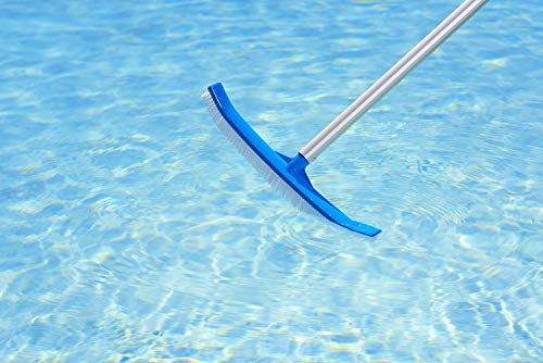 Poolmaster 18100 Curved Swimming Pool Brush Head, 17.5-Inches, Essential Collection, Blue