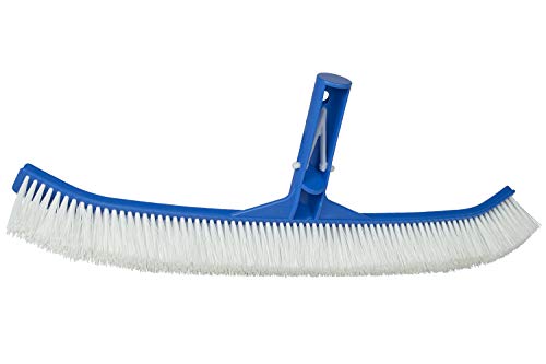 Poolmaster 18100 Curved Swimming Pool Brush Head, 17.5-Inches, Essential Collection, Blue