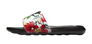 nike women’s victori one slide print shoes, white/siren red/atomic green/black, 11