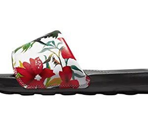 Nike Women's Victori One Slide Print Shoes, White/Siren Red/Atomic Green/Black, 11