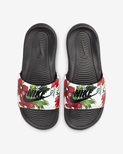 Nike Women's Victori One Slide Print Shoes, White/Siren Red/Atomic Green/Black, 11