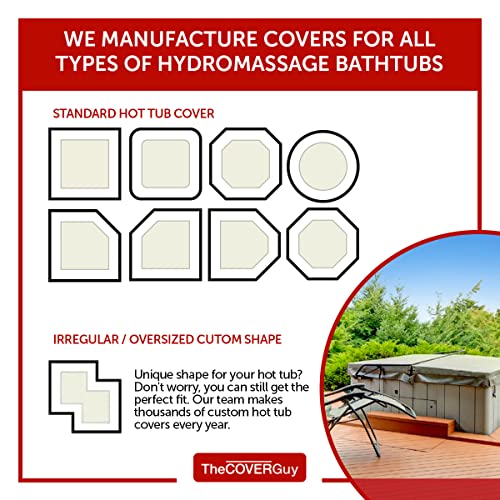 The Cover Guy Deluxe/Extreme/Standard Hot Tub Cover - Custom Made Replacement Spa Cover 5, 6 or 4 Inch Taper - Built for All Climates Including Winter