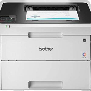 Brother HL-L3230CDW Compact Digital Wireless Color Laser Printer, Automatic Duplex Printing - Up to 25 Pages/Min - 250 Sheets Input -White, with Wulic Printer Cable