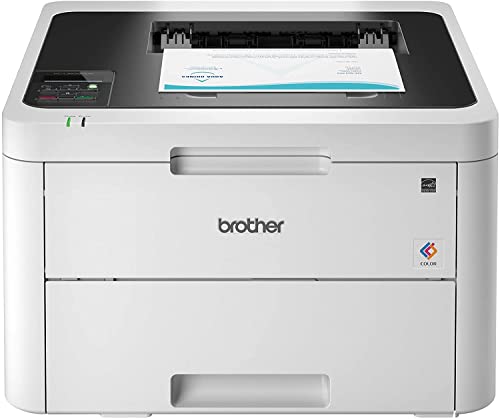 Brother HL-L3230CDW Compact Digital Wireless Color Laser Printer, Automatic Duplex Printing - Up to 25 Pages/Min - 250 Sheets Input -White, with Wulic Printer Cable