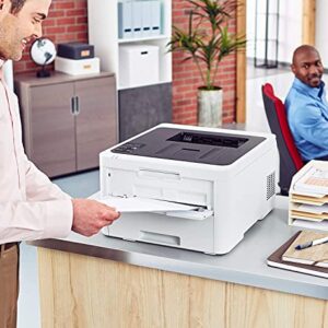 Brother HL-L3230CDW Compact Digital Wireless Color Laser Printer, Automatic Duplex Printing - Up to 25 Pages/Min - 250 Sheets Input -White, with Wulic Printer Cable