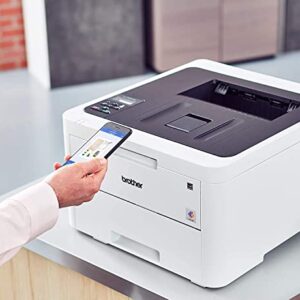 Brother HL-L3230CDW Compact Digital Wireless Color Laser Printer, Automatic Duplex Printing - Up to 25 Pages/Min - 250 Sheets Input -White, with Wulic Printer Cable