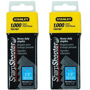 tra708t sharpshooter 1,000 1/2″ 12mm steel narrow crown staples t-50 (2 pack)