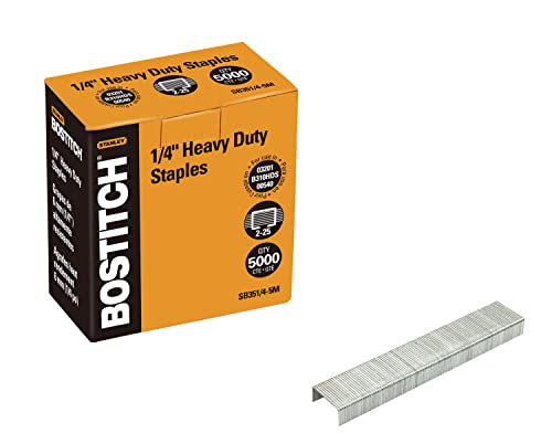 Bostitch Heavy Duty Premium Staples, 2-25 Sheets, 0.25 Inch Leg, 5,000 Per Box (SB351/4-5M)