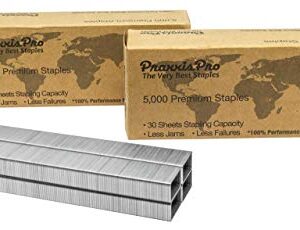 PraxxisPro Premium 26/6 Chisel Point Standard Staples Refill for All Home, School and Office Staplers - Silver (10,000 Count)