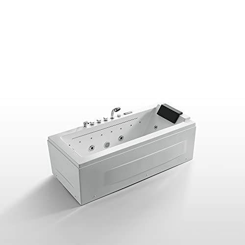 Empava Acrylic Whirlpool Bathtub Hydro-massage Soaking SPA Chromatherapy Jets Tub 67JT351