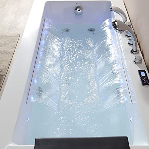 Empava Acrylic Whirlpool Bathtub Hydro-massage Soaking SPA Chromatherapy Jets Tub 67JT351