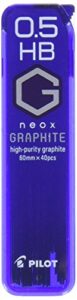 pilot mechanical pencil lead neox graphite 0.5mm, hb, 40 leads (hrf5g-20-hb)