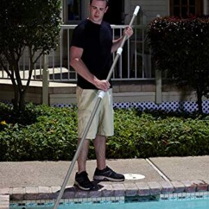 Poolmaster 21306 15 Foot Telescopic, Adjustable and Compact Aluminum Pole for Swimming Pool Cleaning, Commercial Collection, Silver