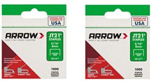 arrow fastener 215 genuine jt21/t27 5/16-inch staples, 1,000-pack – 2 pack