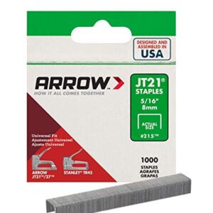 Arrow Fastener 215 Genuine JT21/T27 5/16-Inch Staples, 1,000-Pack - 2 Pack