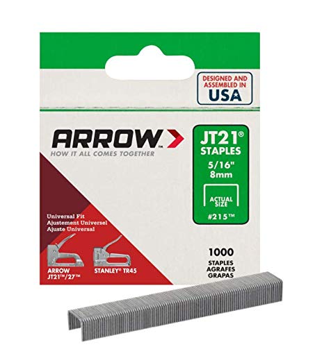 Arrow Fastener 215 Genuine JT21/T27 5/16-Inch Staples, 1,000-Pack - 2 Pack