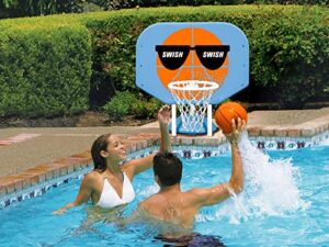 poolmaster pro rebounder poolside basketball game, swish swish, orange