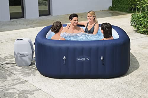 Bestway SaluSpa Hawaii AirJet Inflatable Hot Tub Spa | 71" x 71" x 26" Square Shape | Fits Up to 4-6 Persons