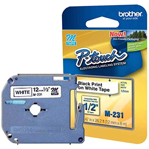 Brother International Corporation M231: 1/2 Black On White for Use with Pt-65 70 80 85 90 100 110