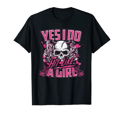 Yes I Do Hit Like A Girl Roller Derby Girl Skull T-Shirt