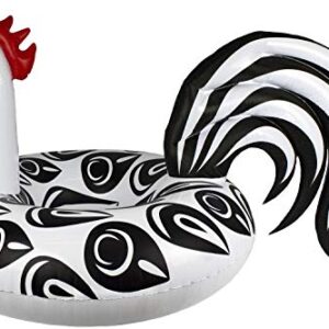 Poolmaster Rooster Inflatable Swimming Pool Party Float (48 Inch), Black/White/Red