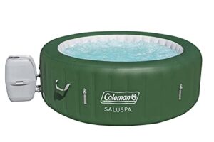 coleman saluspa inflatable hot tub spa | portable hot tub with heated water system and 140 bubble jets | fits up to 4 people