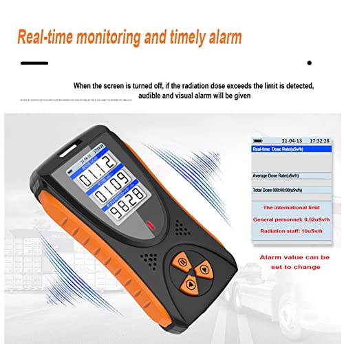 Geiger Counter, Portable Nuclear Radiation Detector High Accuracy X β γ Rays Tester Radiation Dose Alarm for laboratory, Hazardous Material Handling