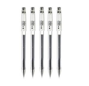 pilot hi-tec-c 03 gel ink pen, micro fine point 0.3mm, black ink, lh-20c3, value set of 5