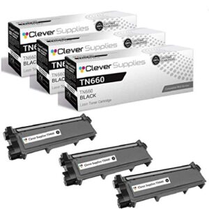 CS Compatible Toner Cartridge Replacement for Brother TN660 TN630 TN-660 TN-630 3 Pack Black