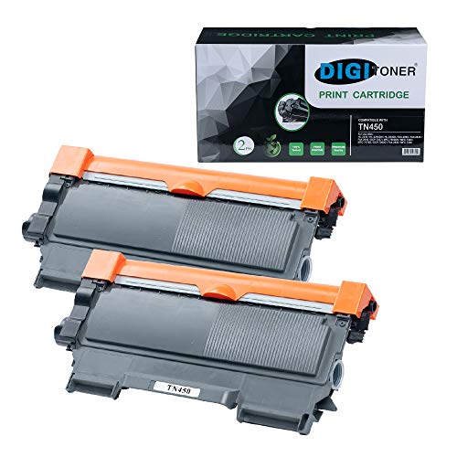 DIGITONER Compatible TN450 Toner Cartridge Replacement for Brother TN450 TN-450 Black, High Yield [2 Pack]