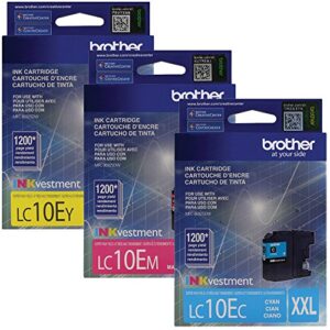 brother lc10e extra high yield ink cartridge set colors only (cmy)