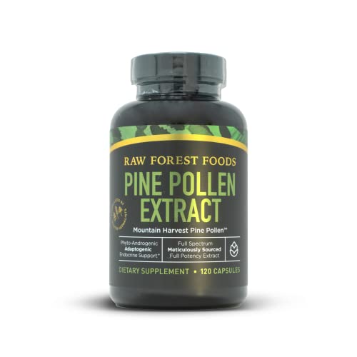 Pine Pollen Extract Capsules — Adaptogenic, Phytosterols, Endocrine Health Support — Highest Potency, Ultra-Pure Extract — Men & Women — No Fillers, Never Irradiated, Vegan, Non-GMO — 120 Count