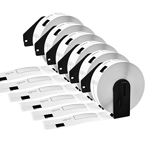 KCMYTONER Compatible for Brother DK-1201 Die Cut Standard Address Labels White Paper Rolls 1.1" x 3.5" (29 mm x 90.3 mm) Used in Brother QL Label Printers -400 Labels per Roll, 6 Rolls with Frames