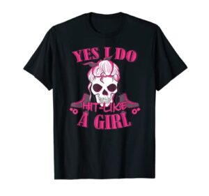 yes i do hit like a girl roller derby inline speed skating t-shirt