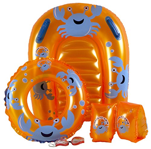 Poolmaster 81530 Learn-to-Swim Little Ones Crab Swim Set , Orange Small