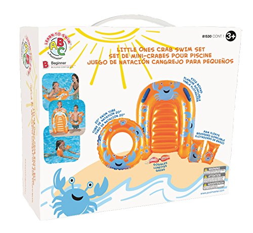 Poolmaster 81530 Learn-to-Swim Little Ones Crab Swim Set , Orange Small