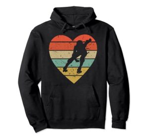 roller derby vintage design retro skater player heart sport pullover hoodie