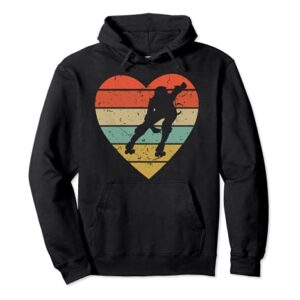 Roller Derby Vintage Design Retro Skater Player Heart Sport Pullover Hoodie