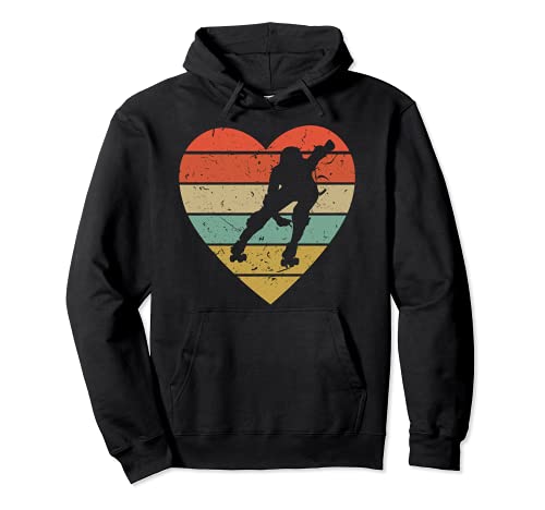 Roller Derby Vintage Design Retro Skater Player Heart Sport Pullover Hoodie