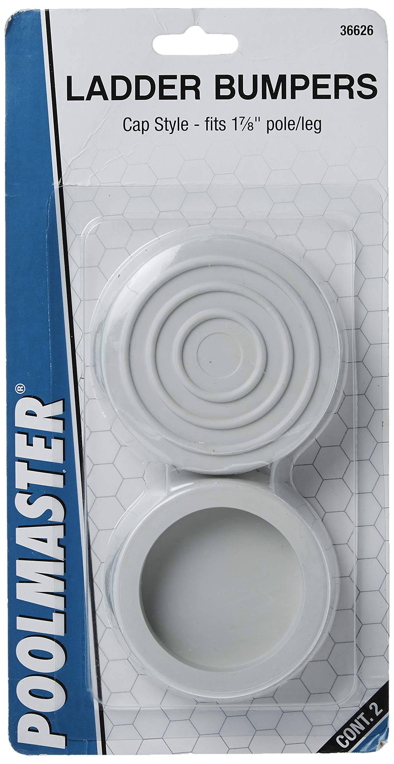 Poolmaster 36626 Swimming Pool Ladder Bumper Cap Set, Outside Plug Fit, 2-3/4-Inch Diameter, Medium, White