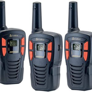 Cobra CXT195 3P - Compact Walkie Talkies for Adults - Rechargeable, Lightweight, 22 Channels, 16-Mile Range Two-Way Radio Set (3-Pack)