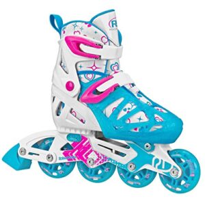 roller derby girls tracer adjustable inline skates (blue, medium (2-5))