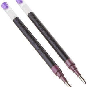 PILOT G2 Gel Ink Refills For Rolling Ball Pens, Bold Point, Purple Ink, 2-Pack (77363)