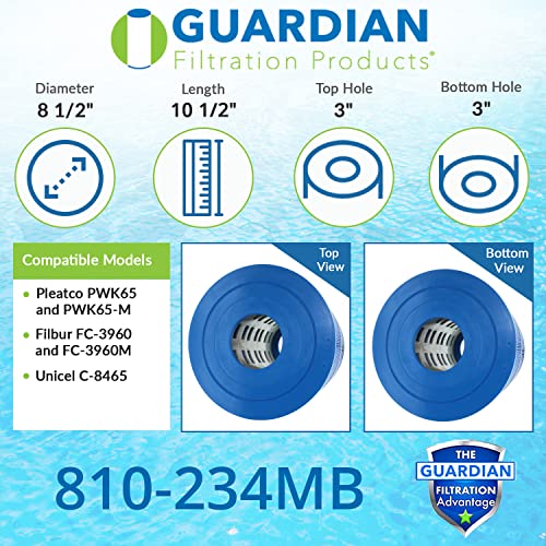 Guardian Filtration - Pool Spa Filter Replacement for Pleatco PWK65 and PWK65-M, Unicel C-8465, Filbur FC-3960 FC-3960M | Compatible for Watkins Hot Springs