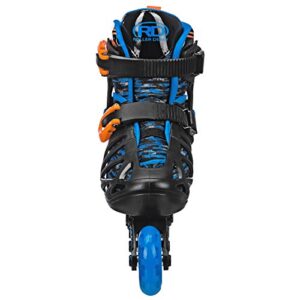 Roller Derby Tracer Boy's Adjustable Inline Medium (2-5), Black/Blue/Orange Tracer