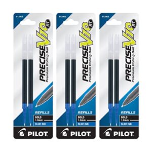 pilot precise v10 rt ink refills for bold retractable pens, 1.0 mm, blue ink, 3 pack