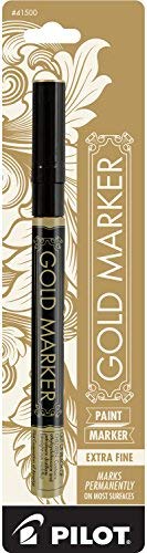 Pilot Gold Metallic Permanent Paint Marker, Extra Fine Point, 3-PACK(41701)